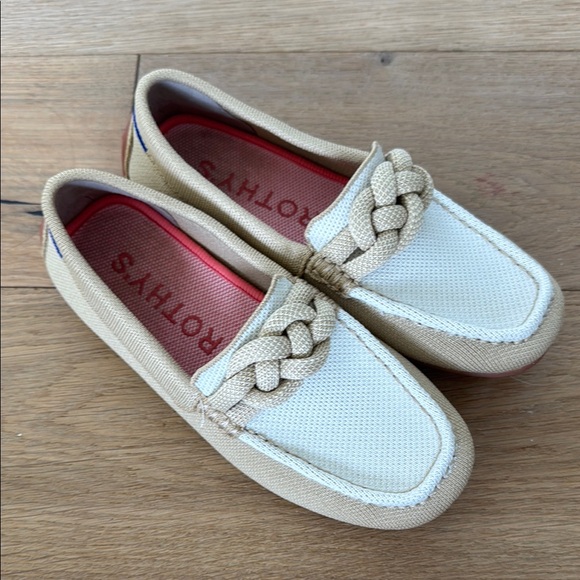 Rothy's | Shoes | Rothys Tan And White Braided Driver Loafers | Poshmark